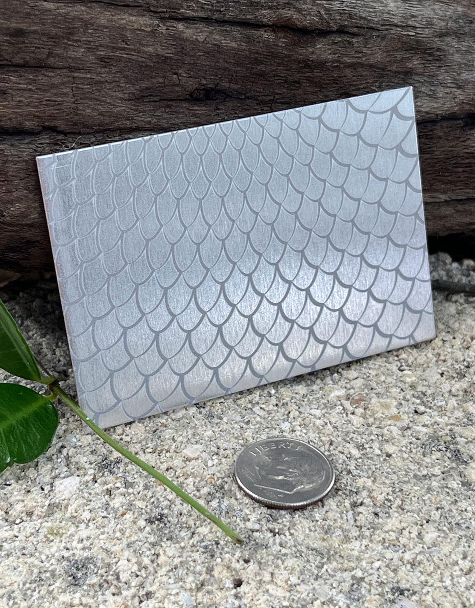 Scales Laser Engraved Metal Sheet 3x2” = Textured Jewelry Blank ...