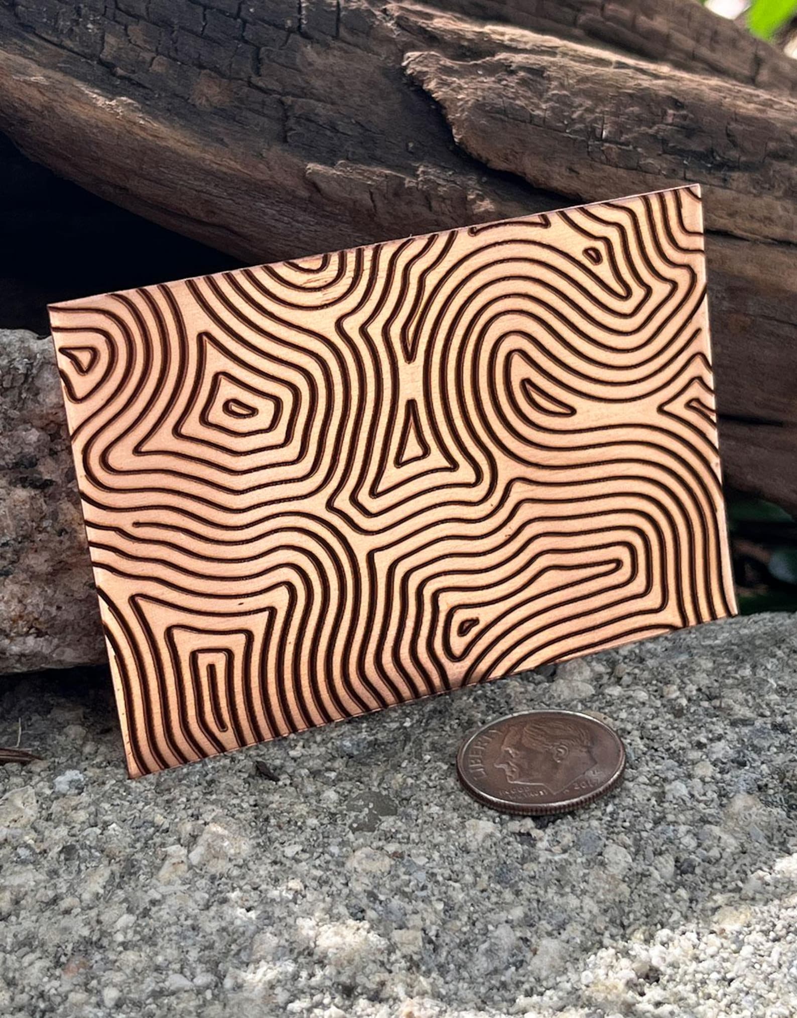 Fingerprint Laser Engraved Metal Sheet 3x2” = Textured Jewelry Blank ...