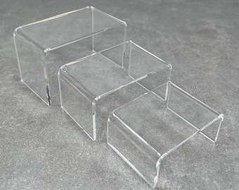 Clear Acrylic Riser 3 4 5 Stand Set Jewelry Collectible - Etsy