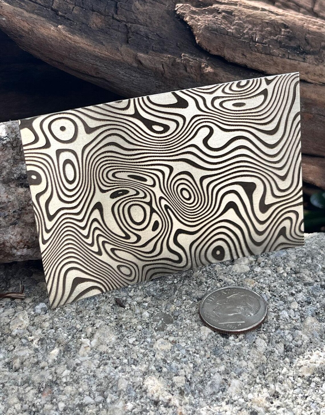 Liquify Laser Engraved Metal Sheet 3x2” = Textured Jewelry Blank ...