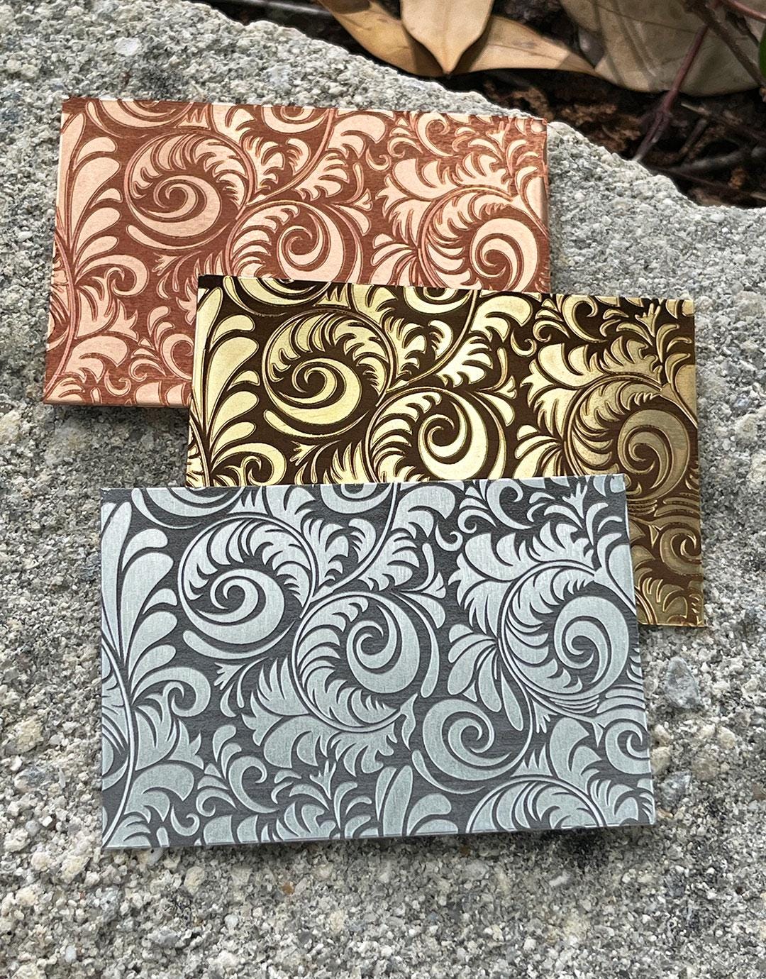 Laser Engraved Pattern Sheet (nouveau Floral) 3x2" (XLP0140) **choose ...