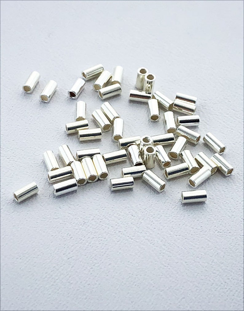 Sterling Silver-crimp Tubes-3.2 X 1.6mm With 1mm Hole pkg of - Etsy