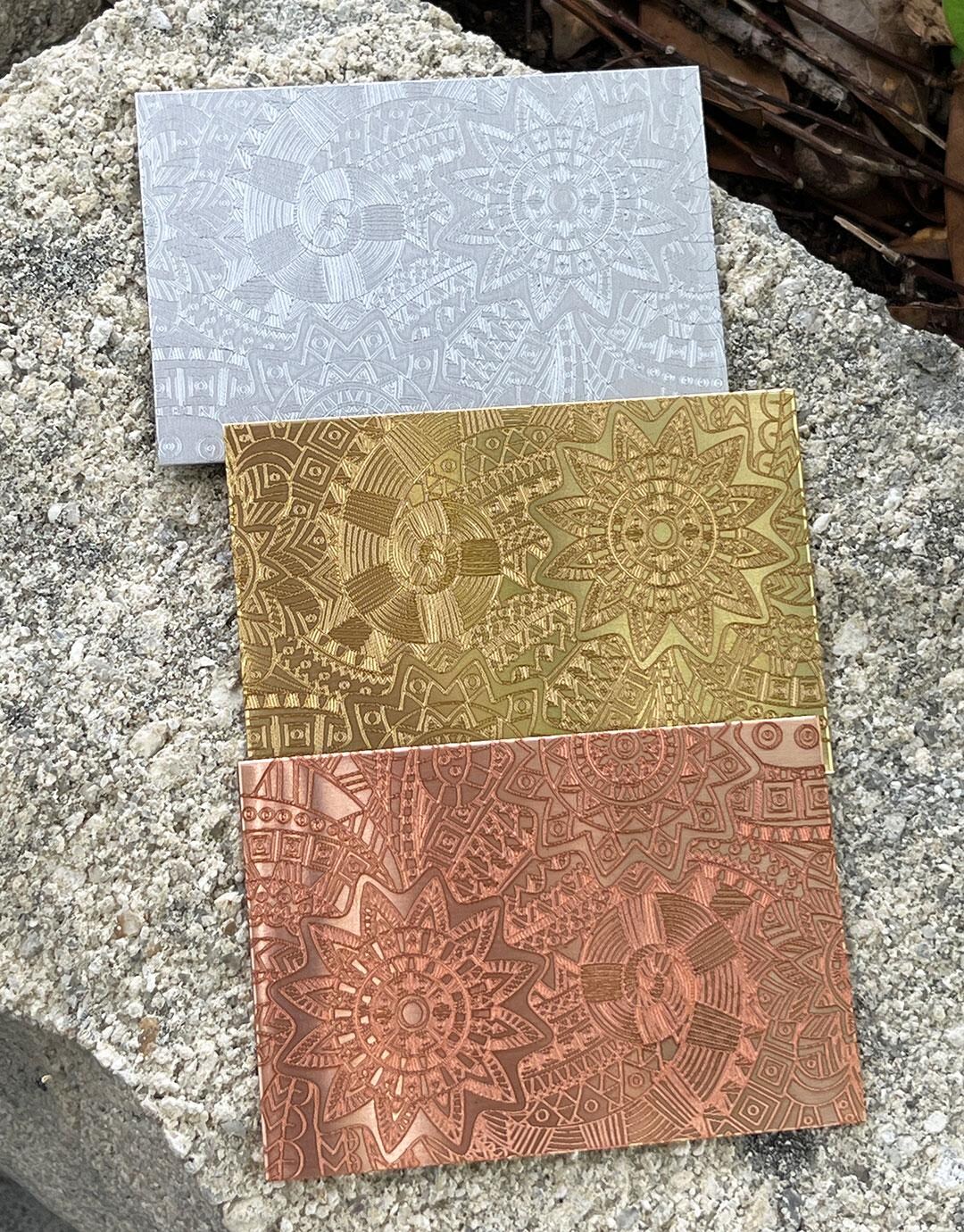 Laser Engraved Pattern Sheet (boho Burst) 3x2" (XLP0061) **choose Metal ...