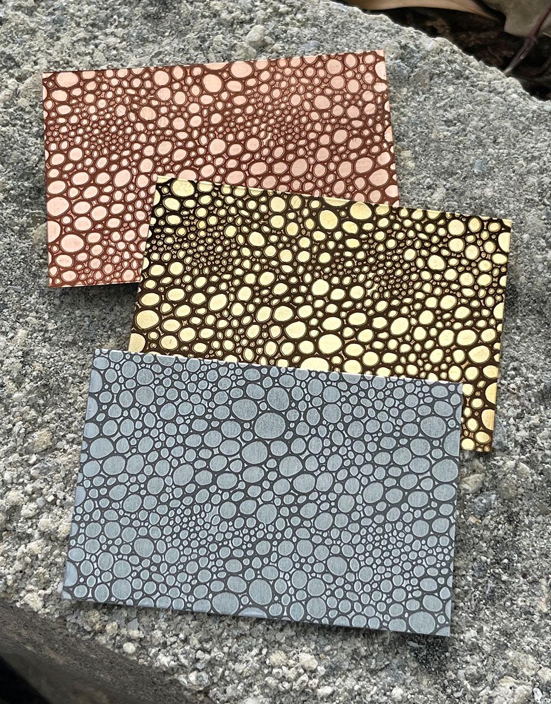 Foam Laser Engraved Metal Sheet 3x2” = Textured Jewelry Blank = Copper ...