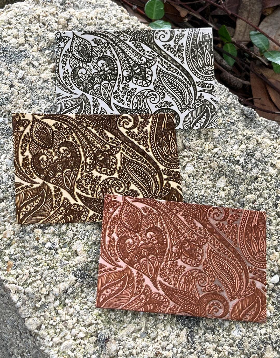 Paisley Laser Engraved Metal Sheet 3x2” = Textured Jewelry Blank ...