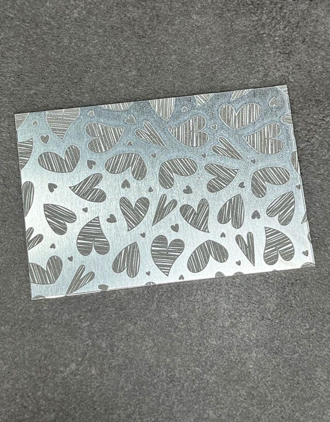 Laser Engraved Pattern Aluminum Sheet (scribble Hearts) 3x2" (ALP0104 ...