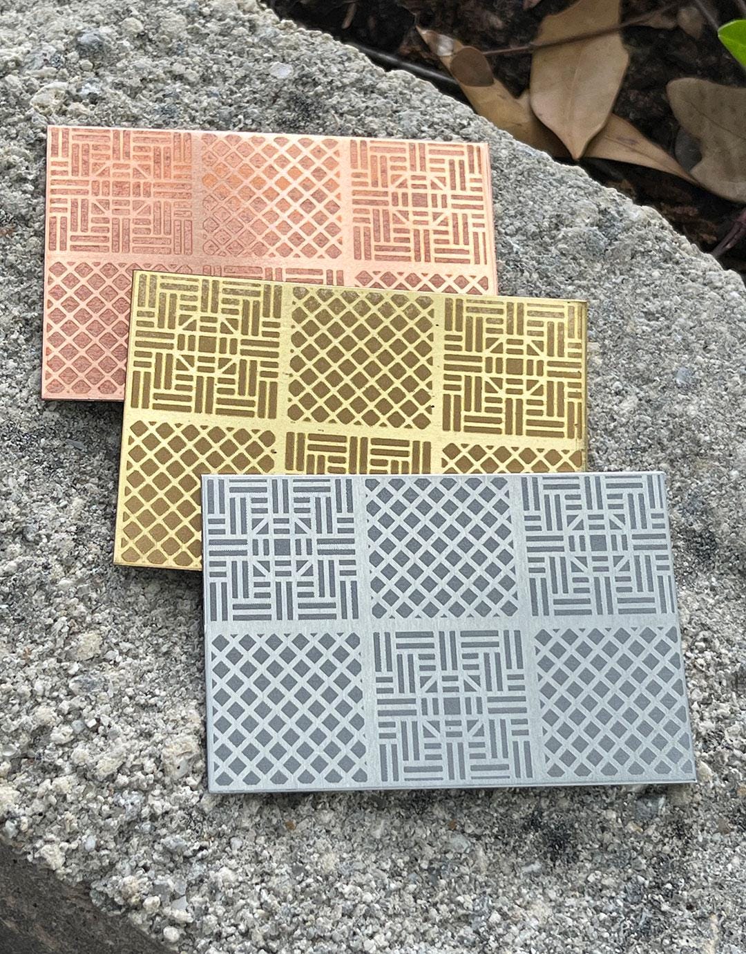 Wall Panels Laser Engraved Metal Sheet 3x2” = Textured Jewelry Blank ...