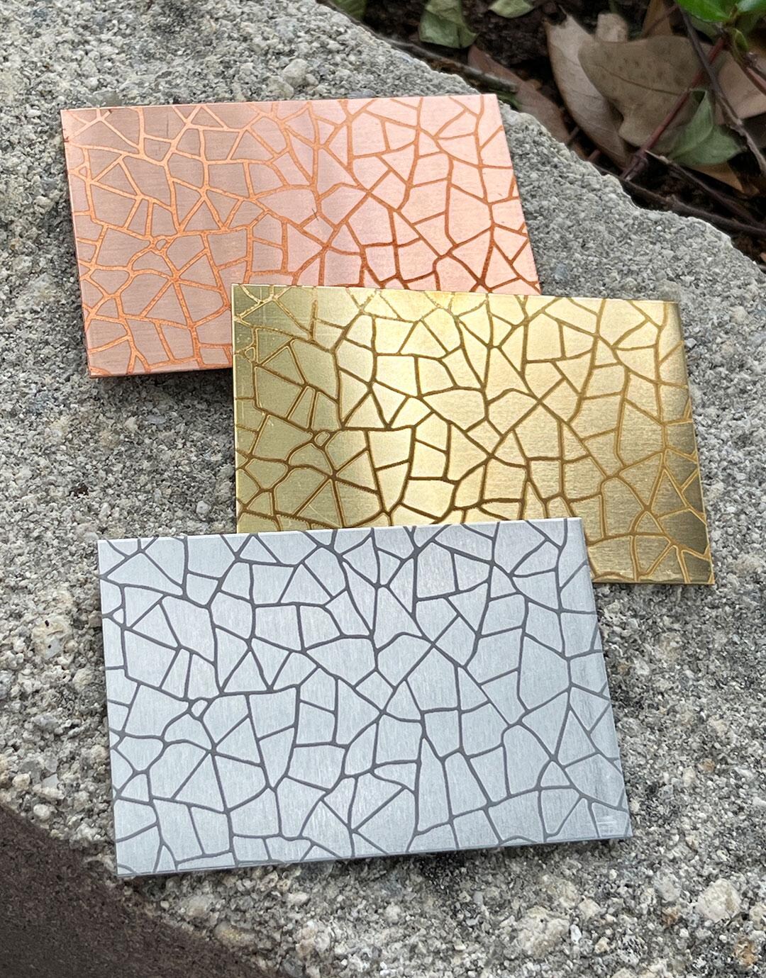 Laser Engraved Pattern Sheet (cracked) 3x2" (XLP0007) **choose Metal ...