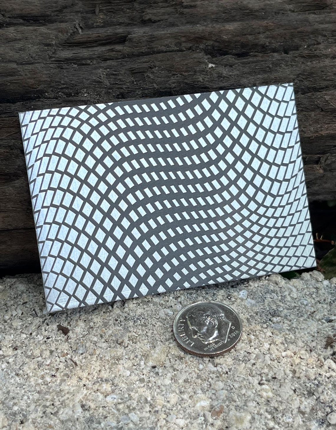 Halftone Laser Engraved Metal Sheet 3x2” = Textured Jewelry Blank ...
