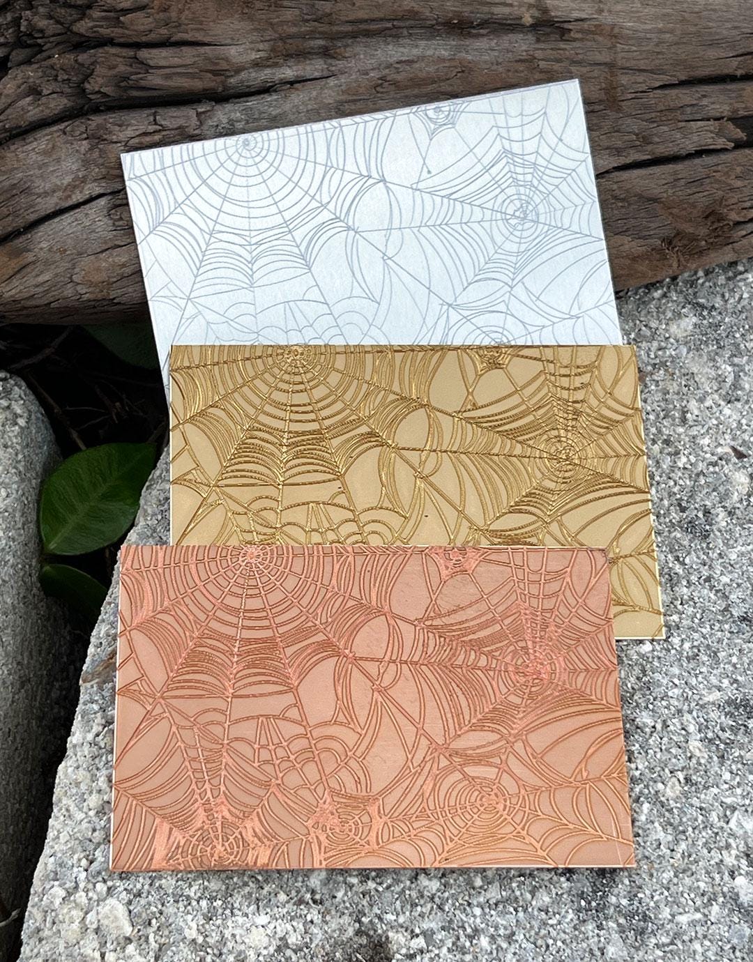 Spider Web Laser Engraved Metal Sheet 3x2” = Textured Jewelry Blank ...