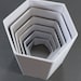 White Leatherette Hexagonal Riser Set of 6pcs From 1-1/4" to 6-1/4 ...