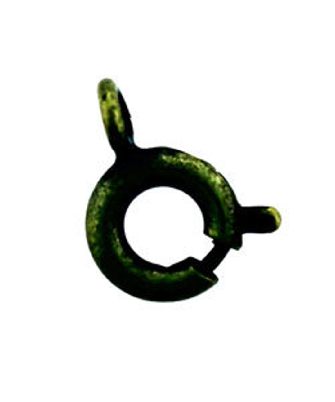 Antique Brass Spring Ring 6mm With Open Ring pkg of 10 - Etsy