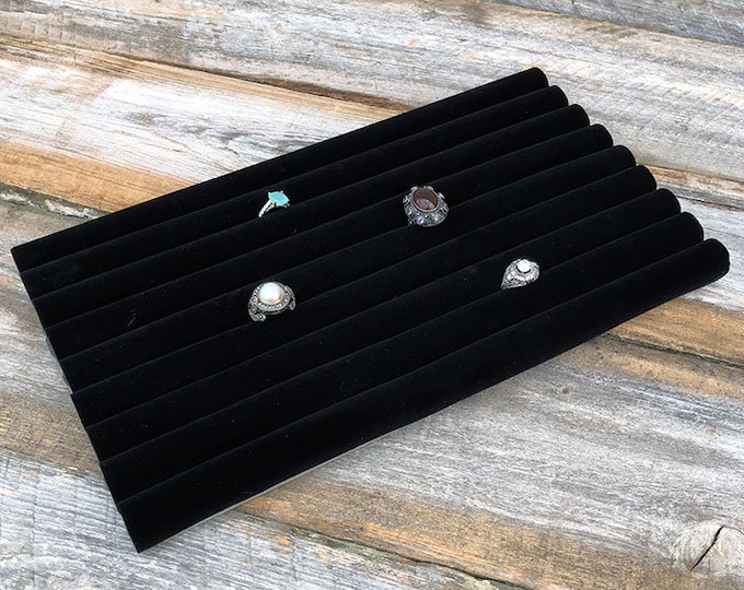 Black Value Velvet Ring Tray Insert Continuous Slot 14-1/8 X 7-5/8 ...