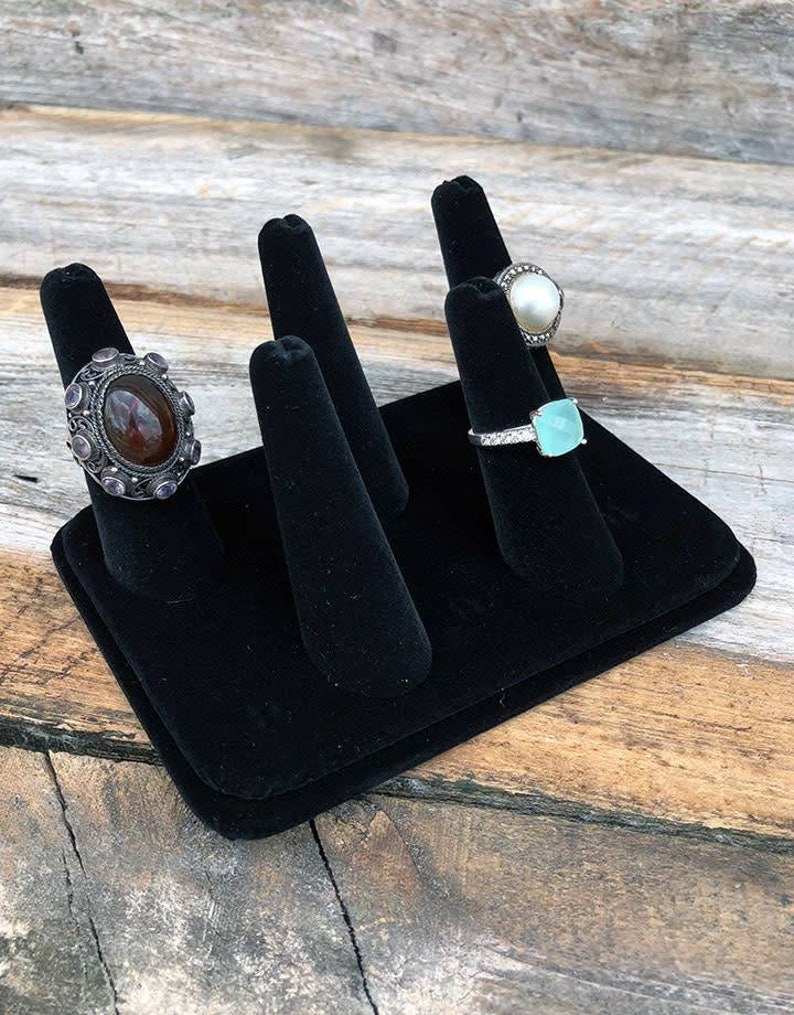 Black Value Velvet Five Finger Ring Display DRG1435 - Etsy
