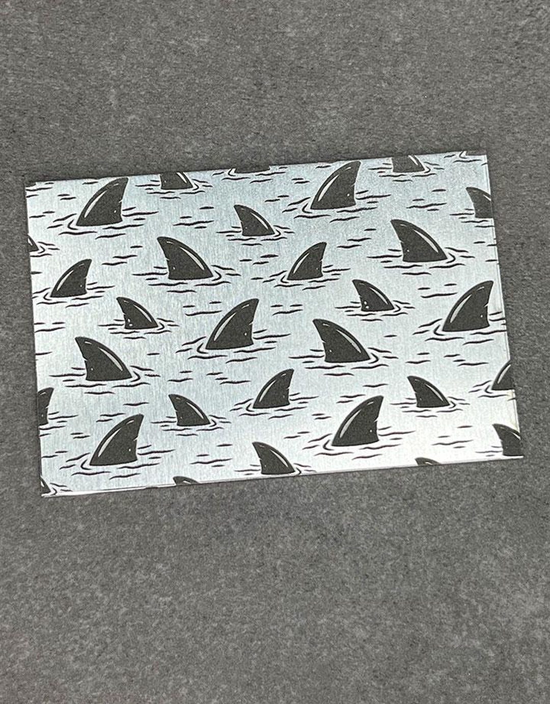 Laser Engraved Pattern Aluminum Sheet shark Fins 3x2 ALP0105 - Etsy