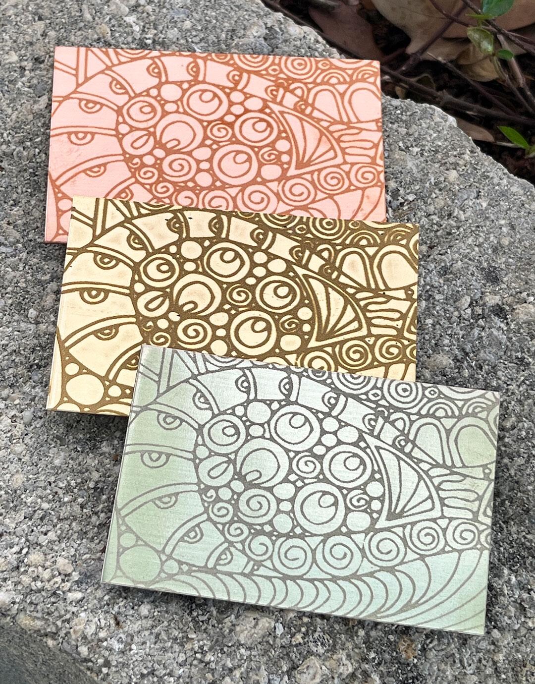 Laser Engraved Pattern Sheet (doodles #3) 3x2" (XLP0018) **choose Metal ...