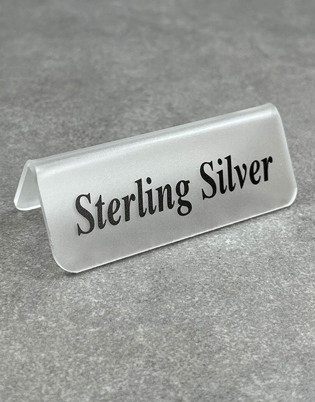 Frosted Acrylic Sign With Black Letters 3''x1'' "sterling Silver" (pkg ...