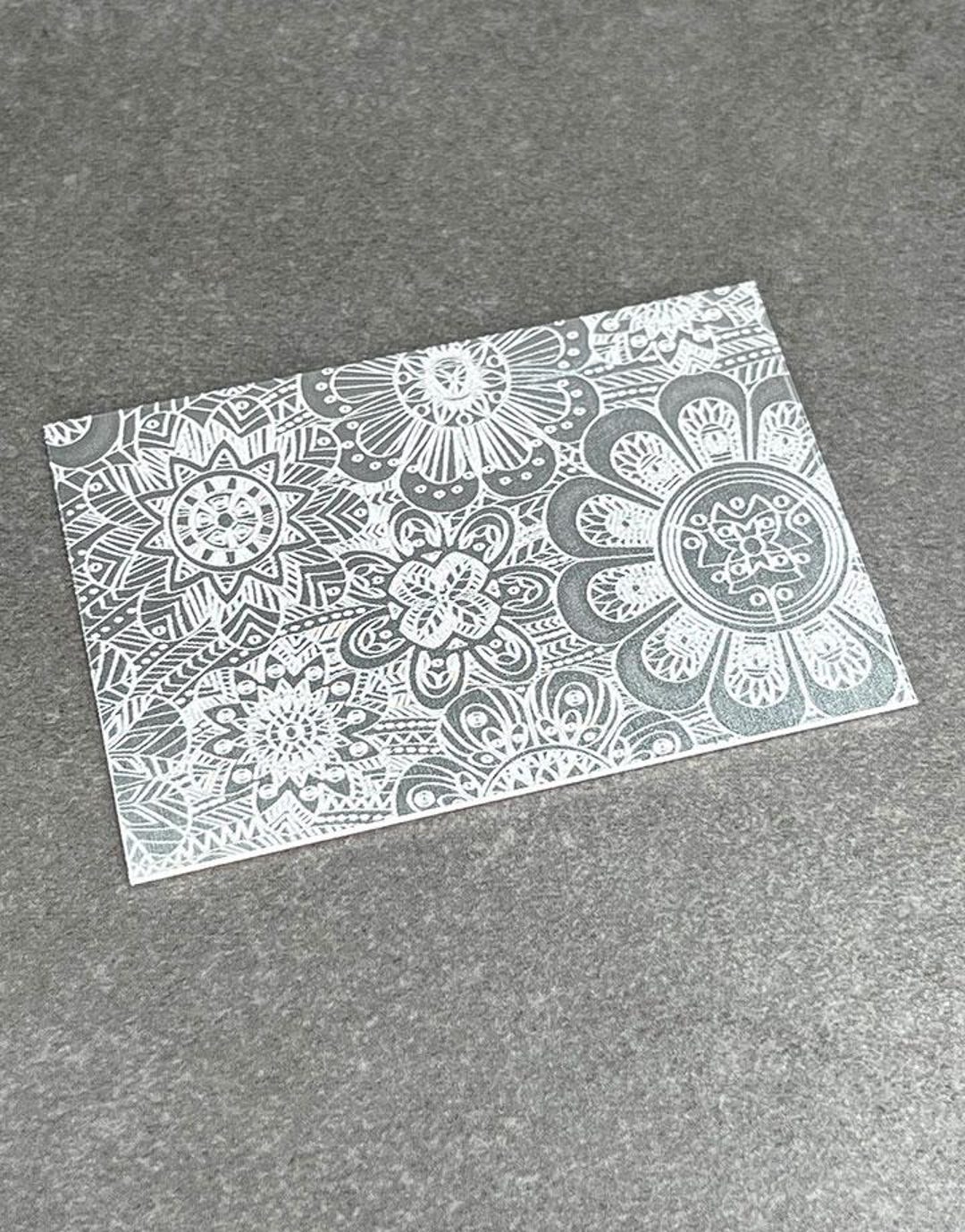 Laser Engraved Pattern Aluminum Sheet (floral Fantasy) 3x2" (ALP0057 ...