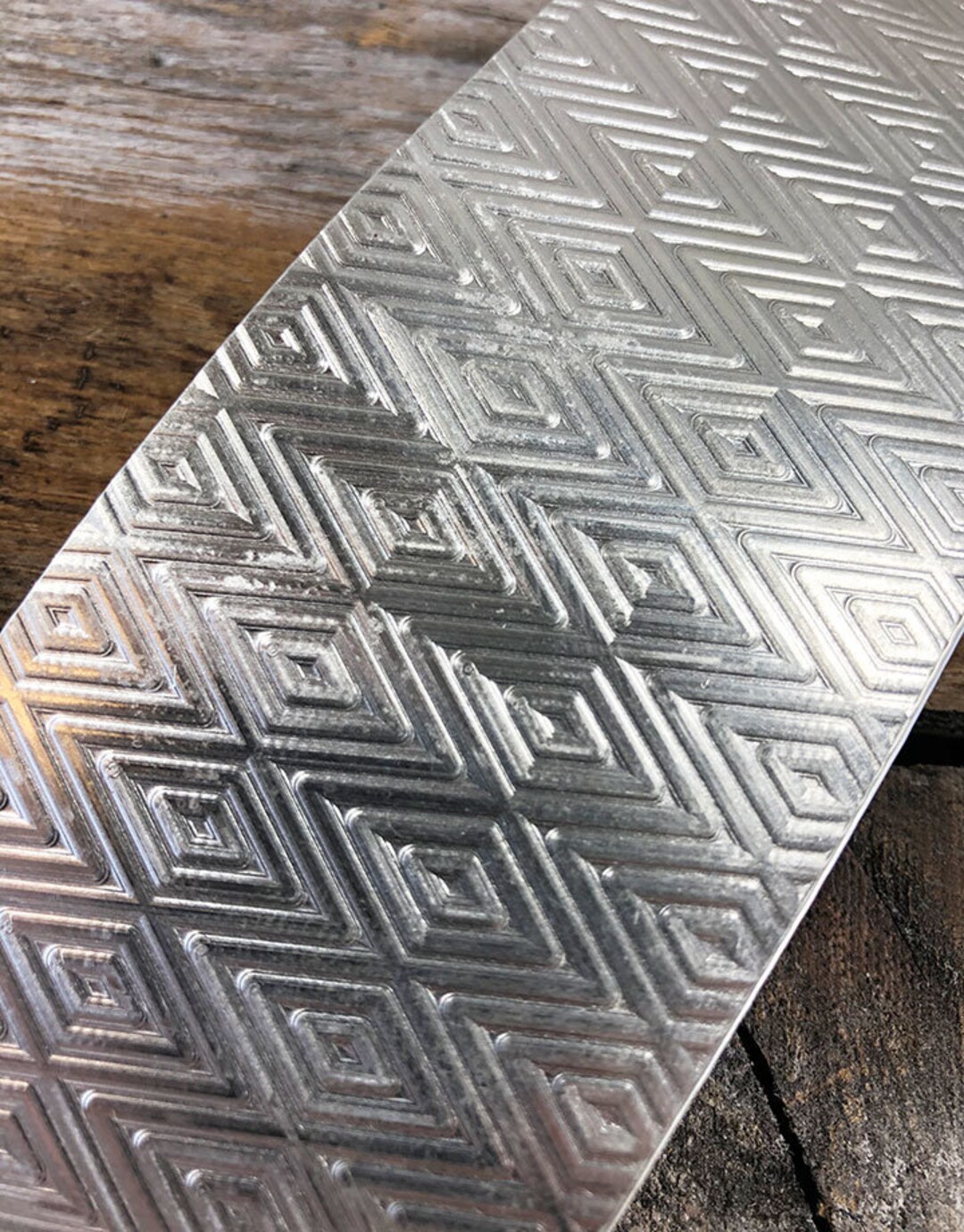 Patterned Sterling Silver Sheet "triangle/herringbone" 2" X 6" (choose ...