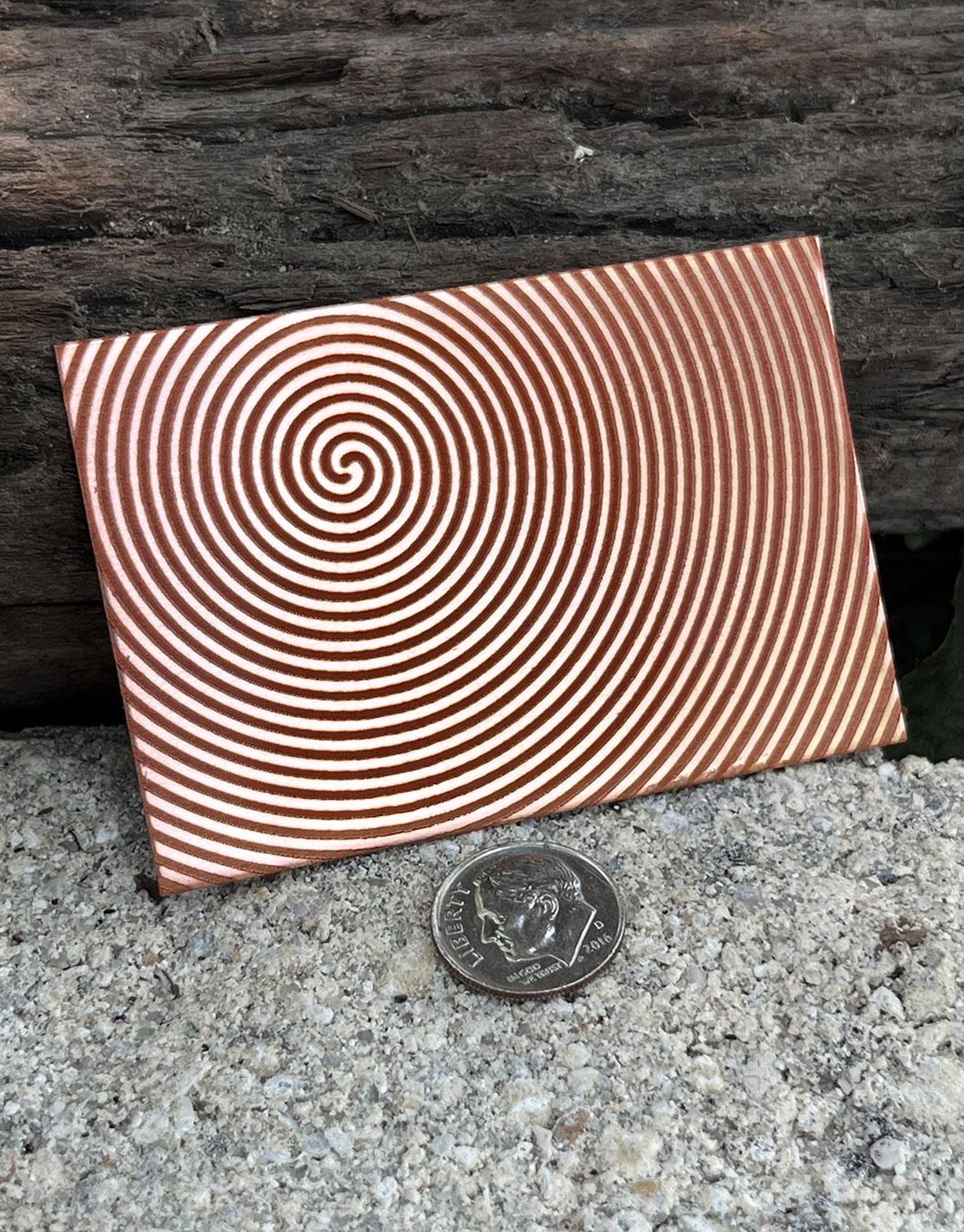 Hypnosis Laser Engraved Metal Sheet 3x2” = Textured Jewelry Blank ...