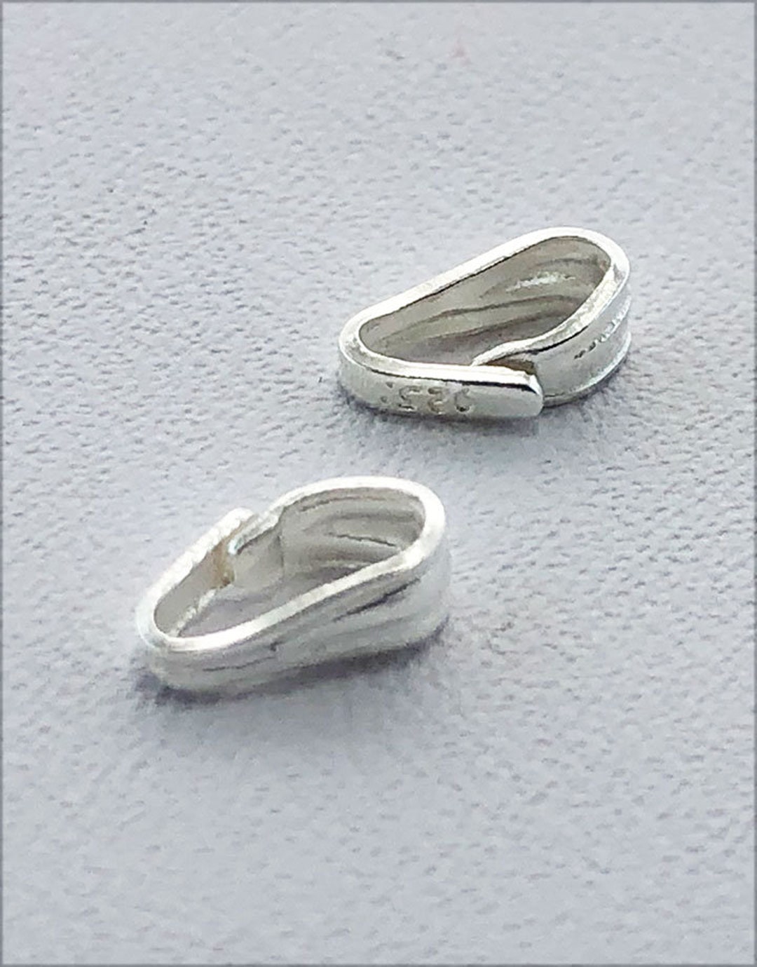 Sterling Silver Clip on Bail 1.8mm Opening 5.0mm Height (pkg of 10 ...