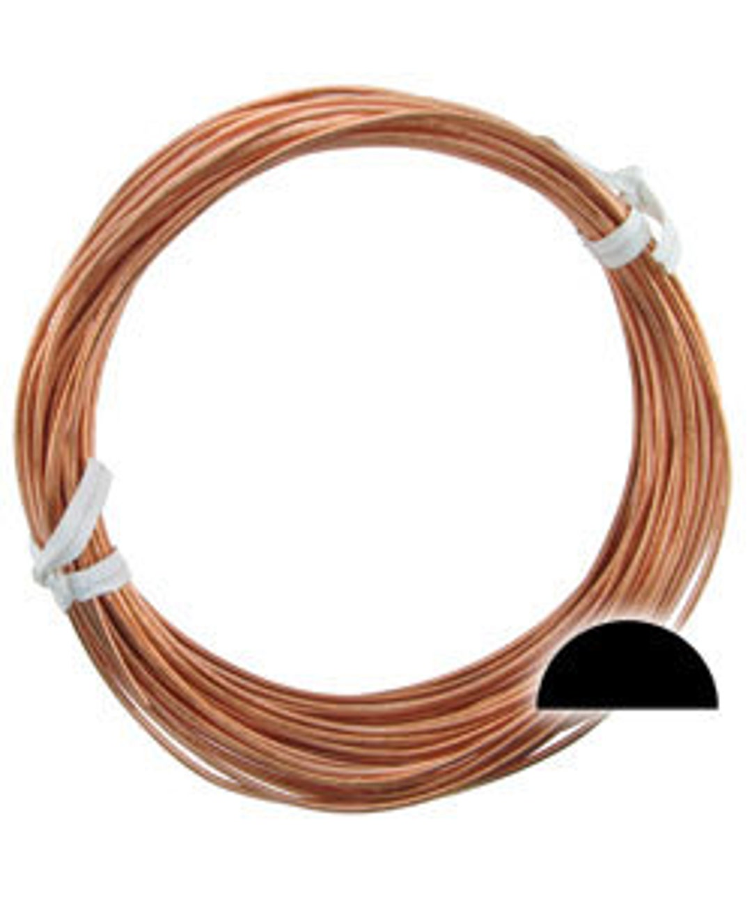 Copper Wire Half Round 16ga 1.30mm Half Hard (approx. 67ft) (CHRW16H ...