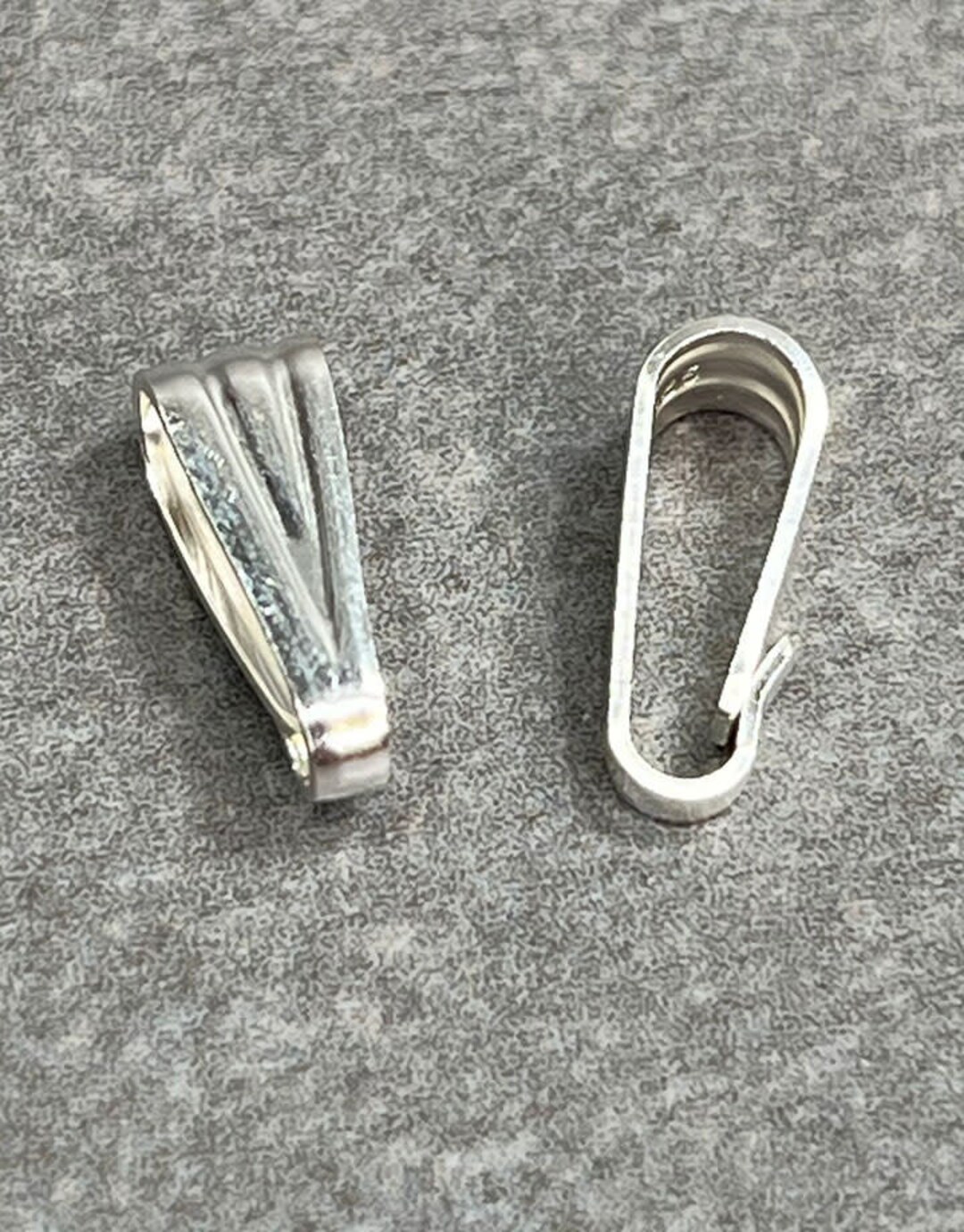 Sterling Silver Clip on Bail 3.0mm Opening 10.5mm Height (pkg of 5 ...