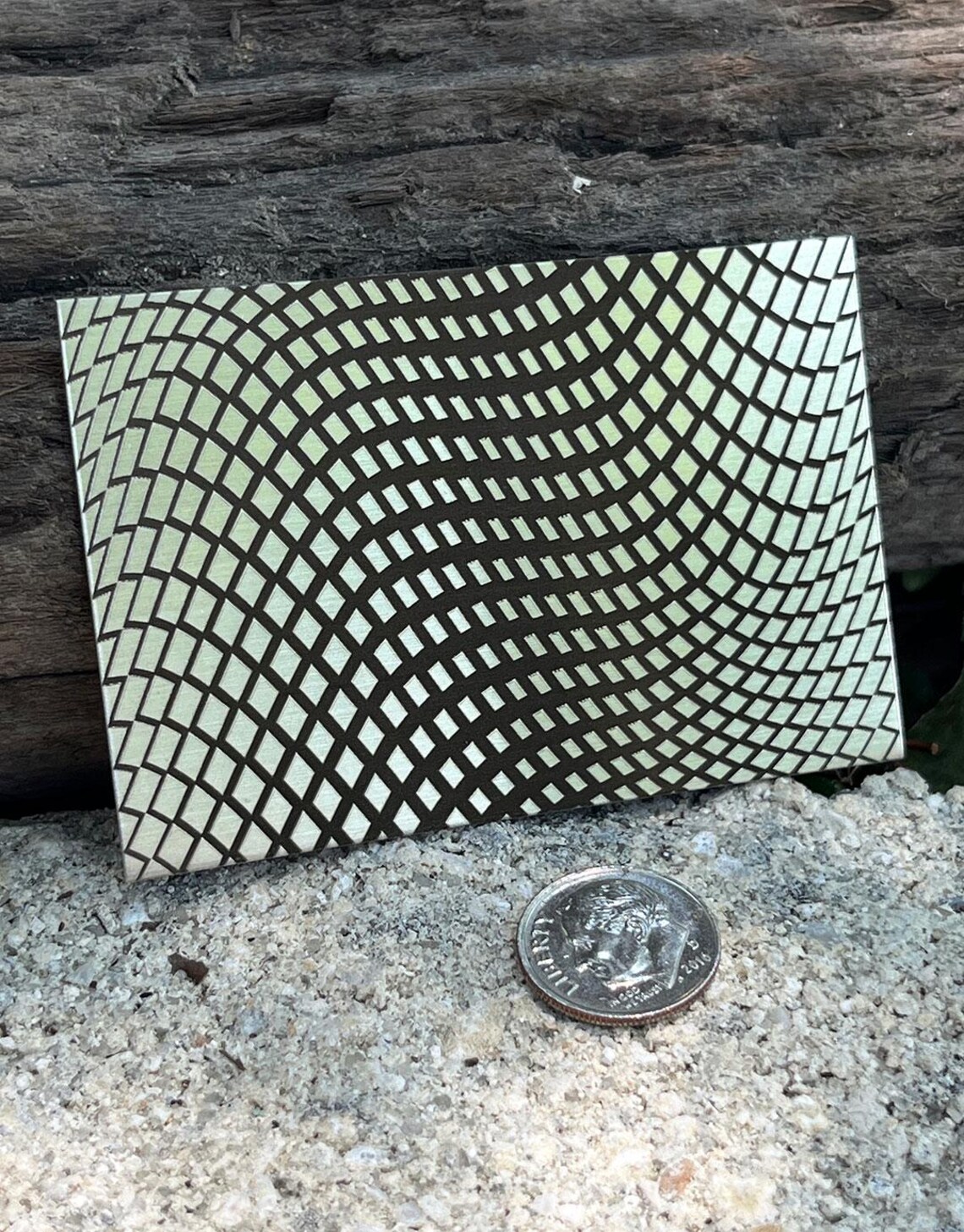 Halftone Laser Engraved Metal Sheet 3x2” = Textured Jewelry Blank ...