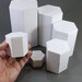 White Leatherette Hexagonal Riser Set of 6pcs From 1-1/4" to 6-1/4 ...