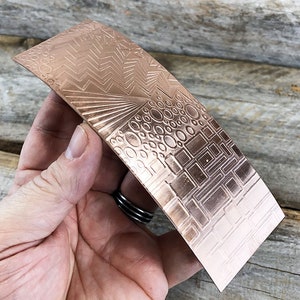 Patterned Copper Sheet "multi Pattern" 2" X 6" (choose 18 Thru 24ga ...