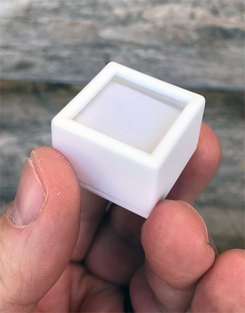 Gem Box with Glass Top & Foam Insert 1 Square White Pkg | Etsy