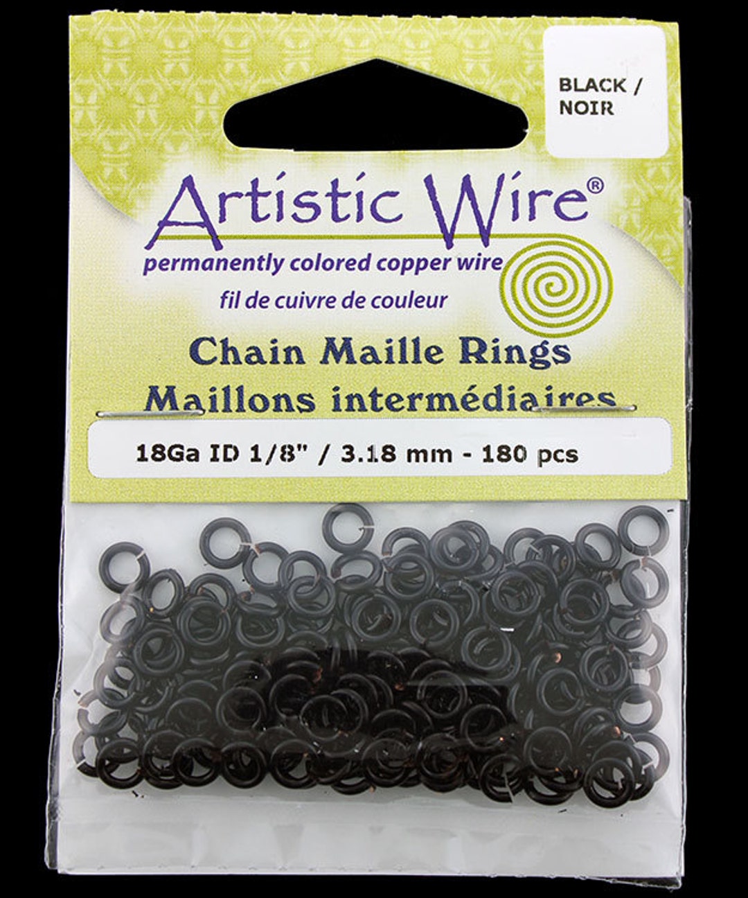 Artistic Wire Black Jump Ring 3.1mm ID (1/8