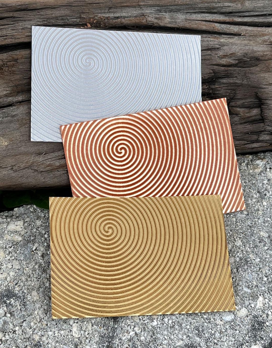 Hypnosis Laser Engraved Metal Sheet 3x2” = Textured Jewelry Blank ...