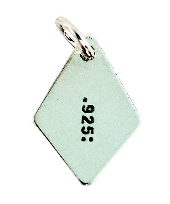 Sterling Silver Chain Tag Stamped 925 Kite Shape 7.7x11mm with | Etsy