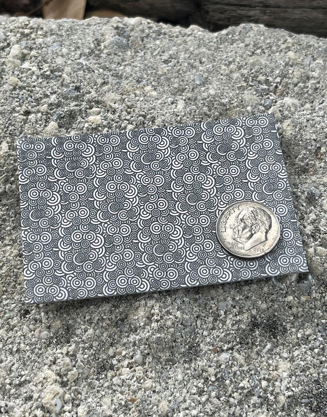 Deco Bubbles Laser Engraved Metal Sheet 3x2” = Textured Jewelry Blank ...