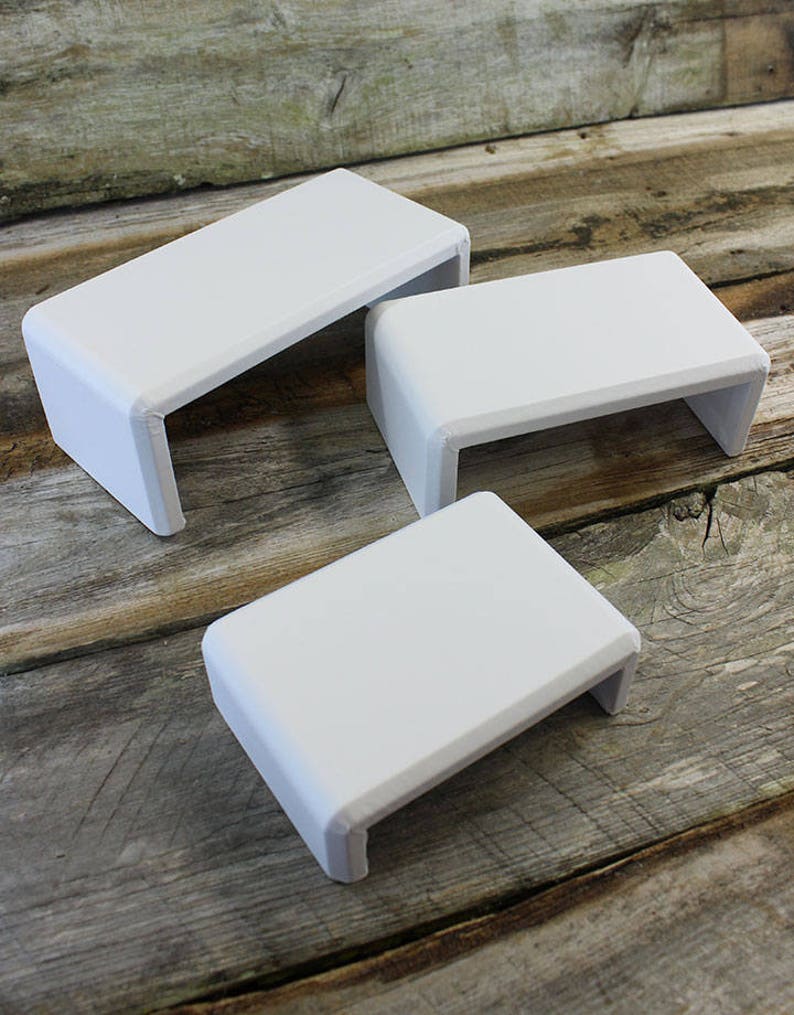 White Leatherette Riser Set of 3pcs DIS6516 | Etsy