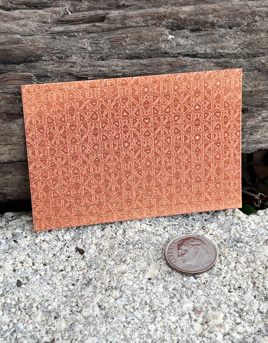 Quilted Grid Laser Engraved Metal Sheet 3x2” = Textured Jewelry Blank ...