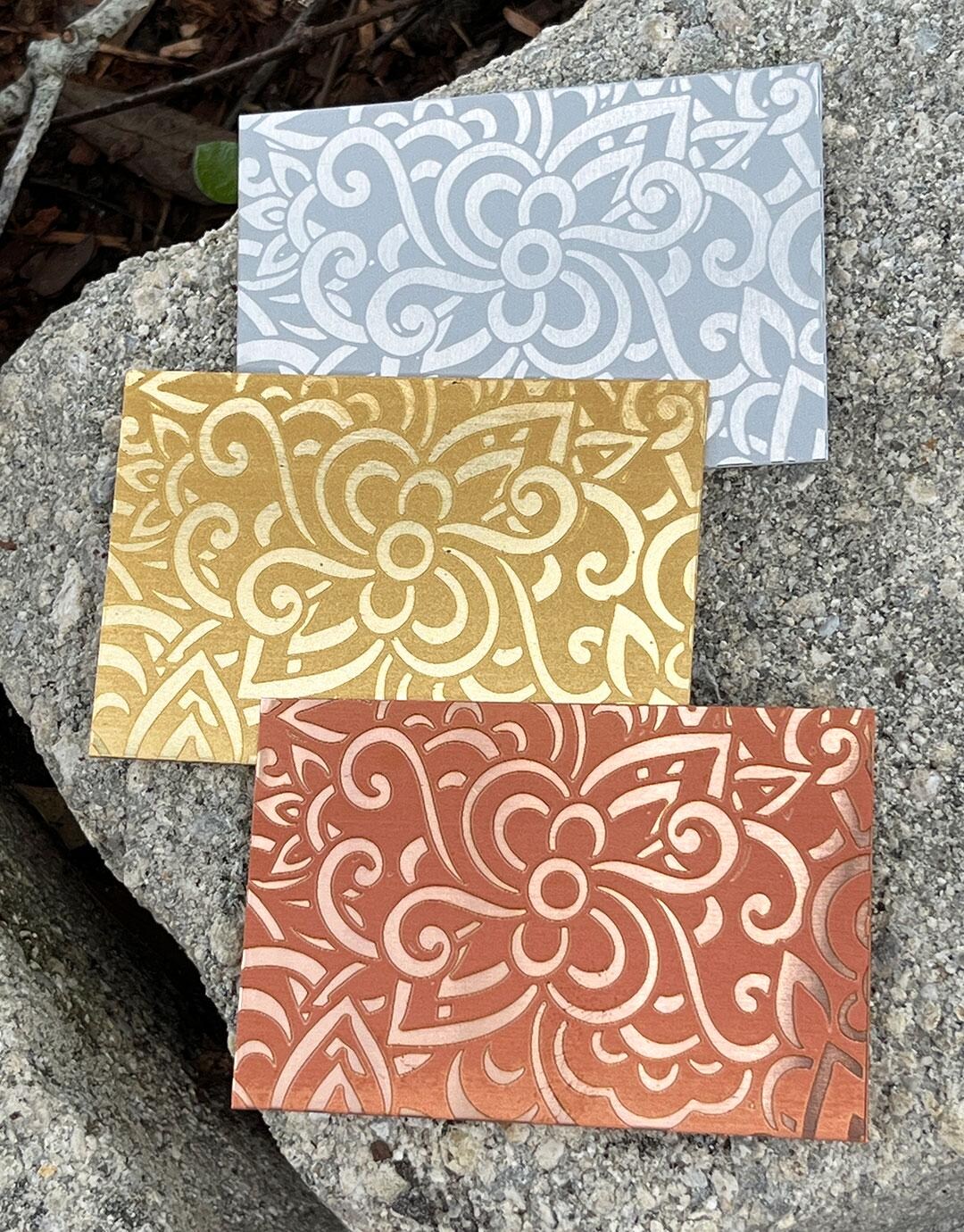 Laser Engraved Pattern Sheet (bold Floral) 3x2" (XLP0010) **choose ...