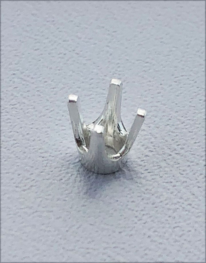 Sterling Silver 4 Prong Round Low Base Heads 120S-XX | Etsy