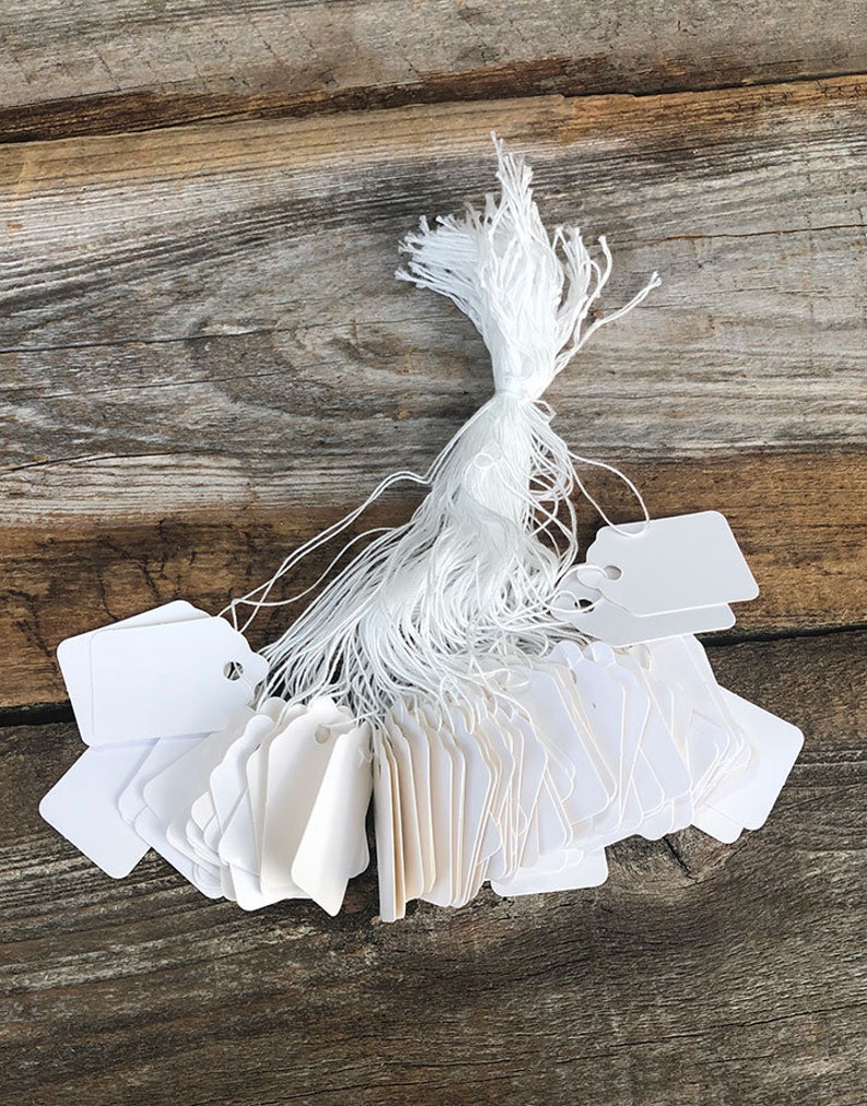 Paper String Tag 7/8x1-9/32 White Pkg of 1000 | Etsy