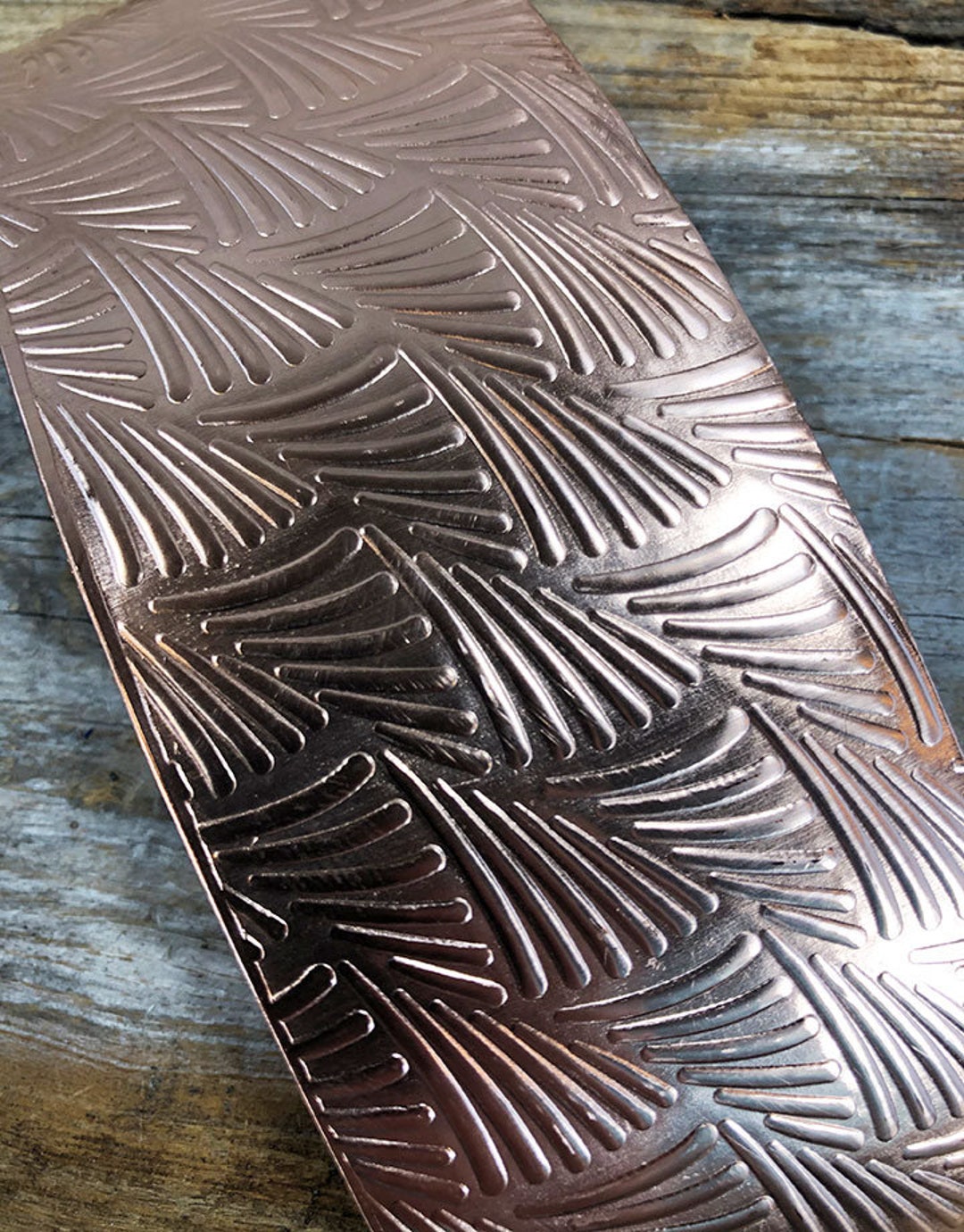 Patterned Copper Sheet "tropical Ferns" 2" X 6" (choose 18 Thru 24ga ...