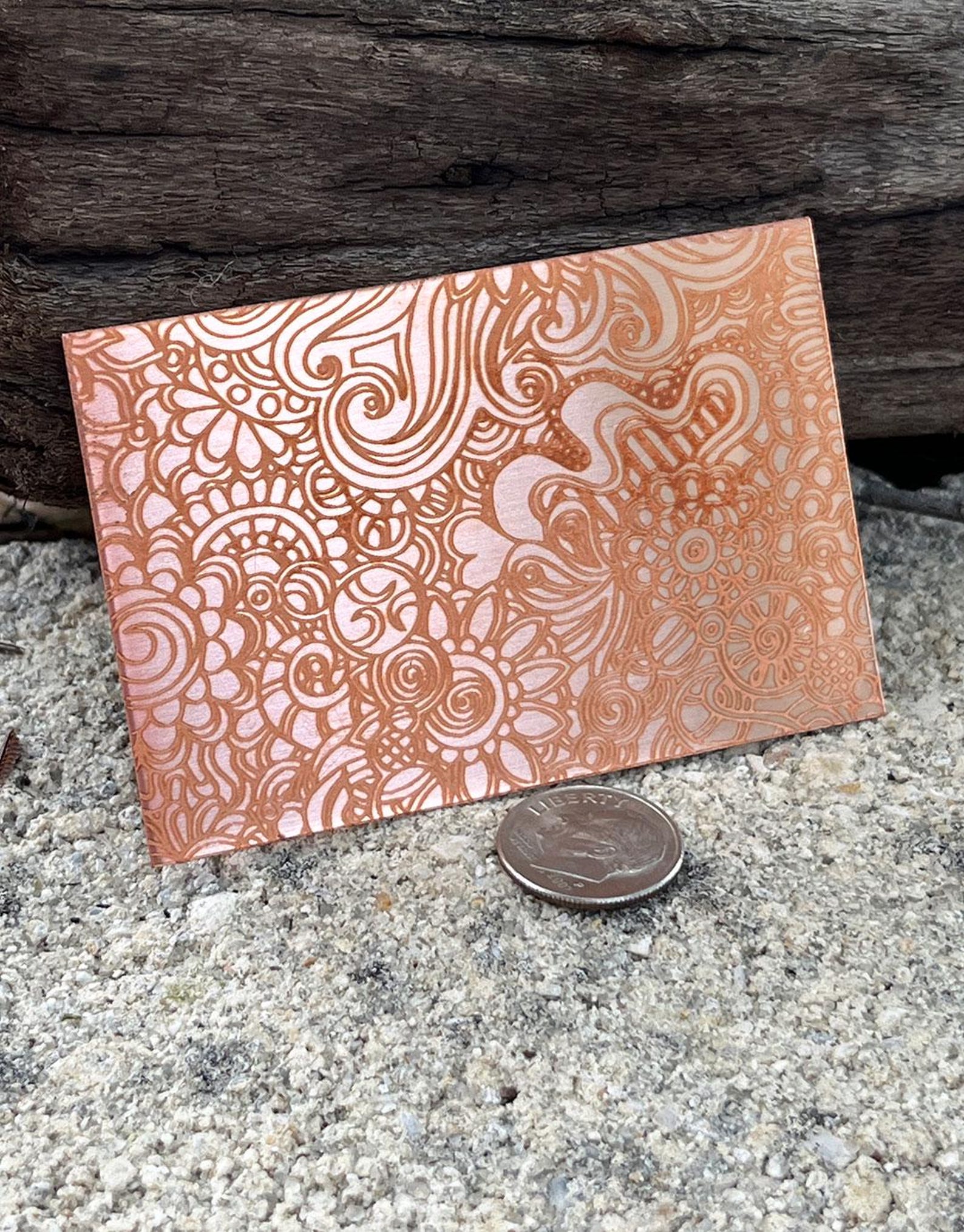 Doodles #1 Laser Engraved Metal Sheet 3x2” = Textured Jewelry Blank ...