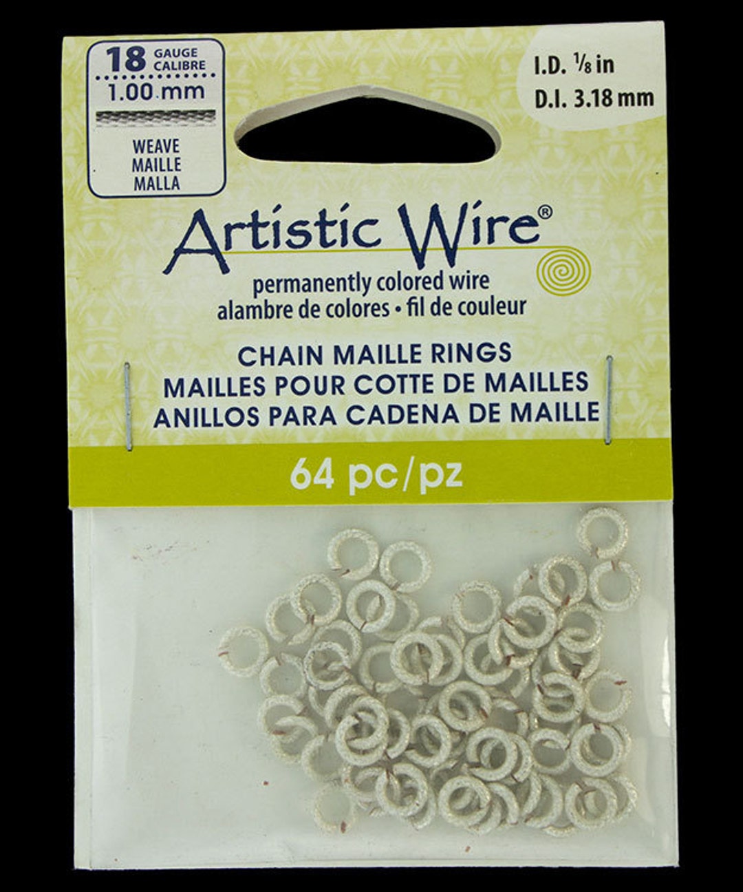 Artistic Wire Weave Wire Silver Color Jump Ring 3.1mm ID 1/8 18ga ...