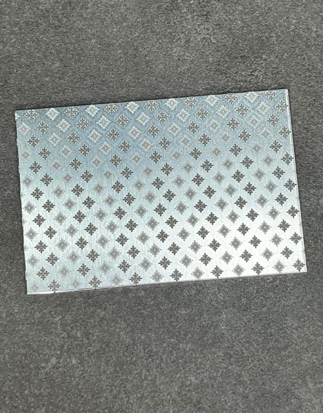 Laser Engraved Pattern Aluminum Sheet (black & White Emblems) 3x2 ...