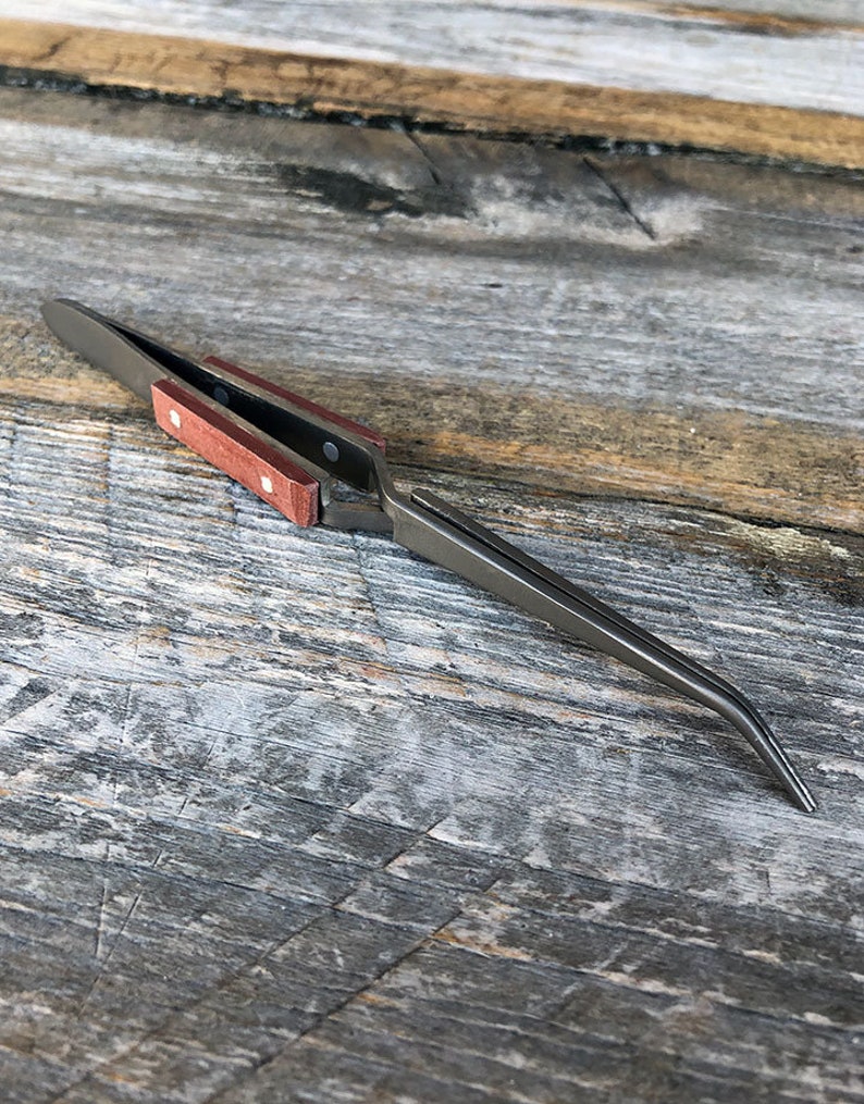 Titanium Cross Lock Fiber Grip Curved Tweezers 57.767 - Etsy