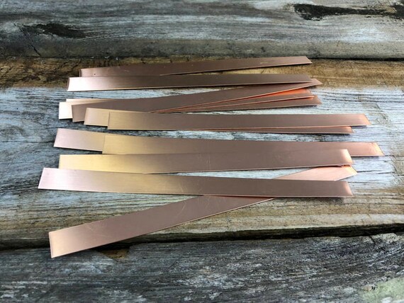 Copper Strip 26ga 7 x 1/2 0.4mm Thick Pkg of 12 | Etsy