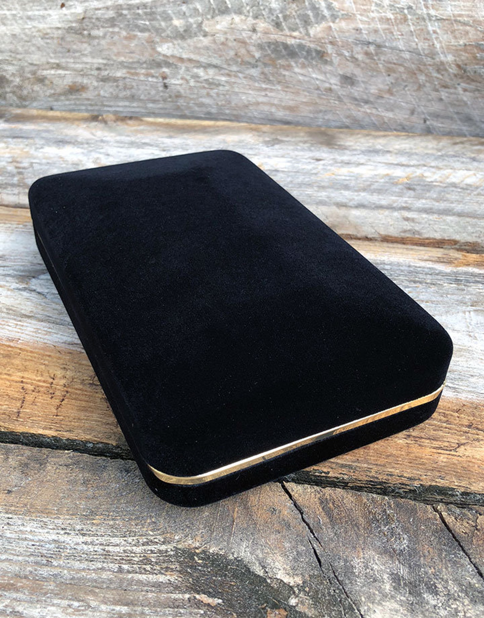 Black Rich Velvet Necklace Box With Goldtone Trim pkg of 1 - Etsy