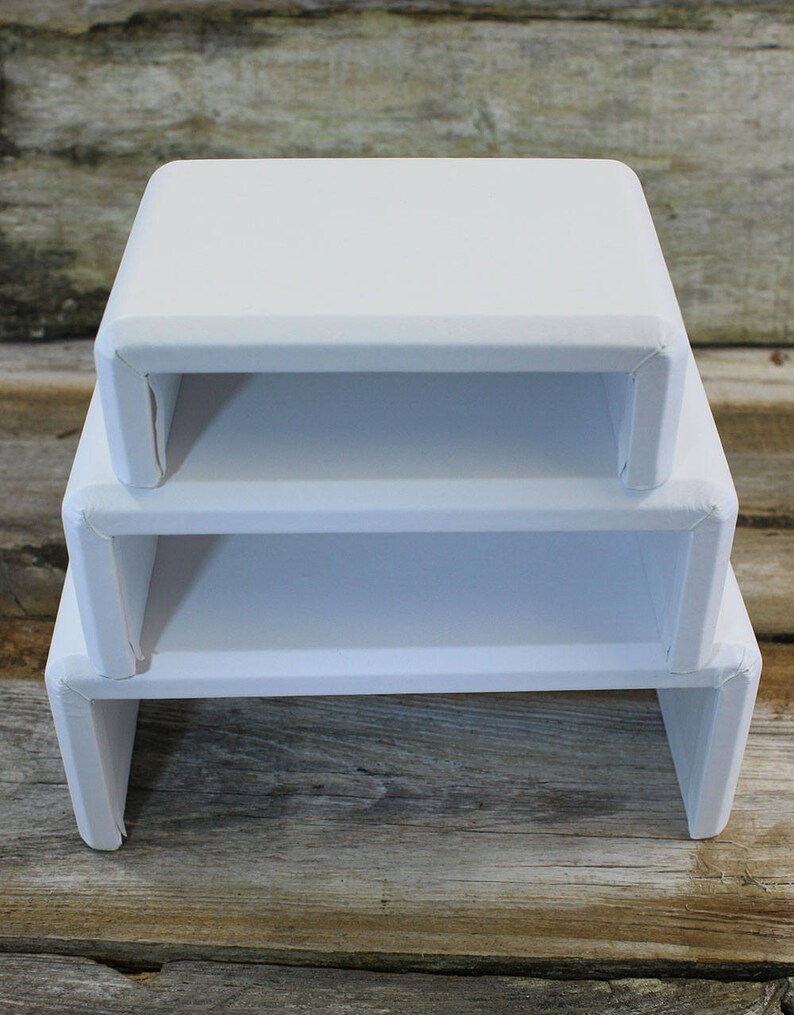 White Leatherette Riser Set of 3pcs DIS6516 | Etsy
