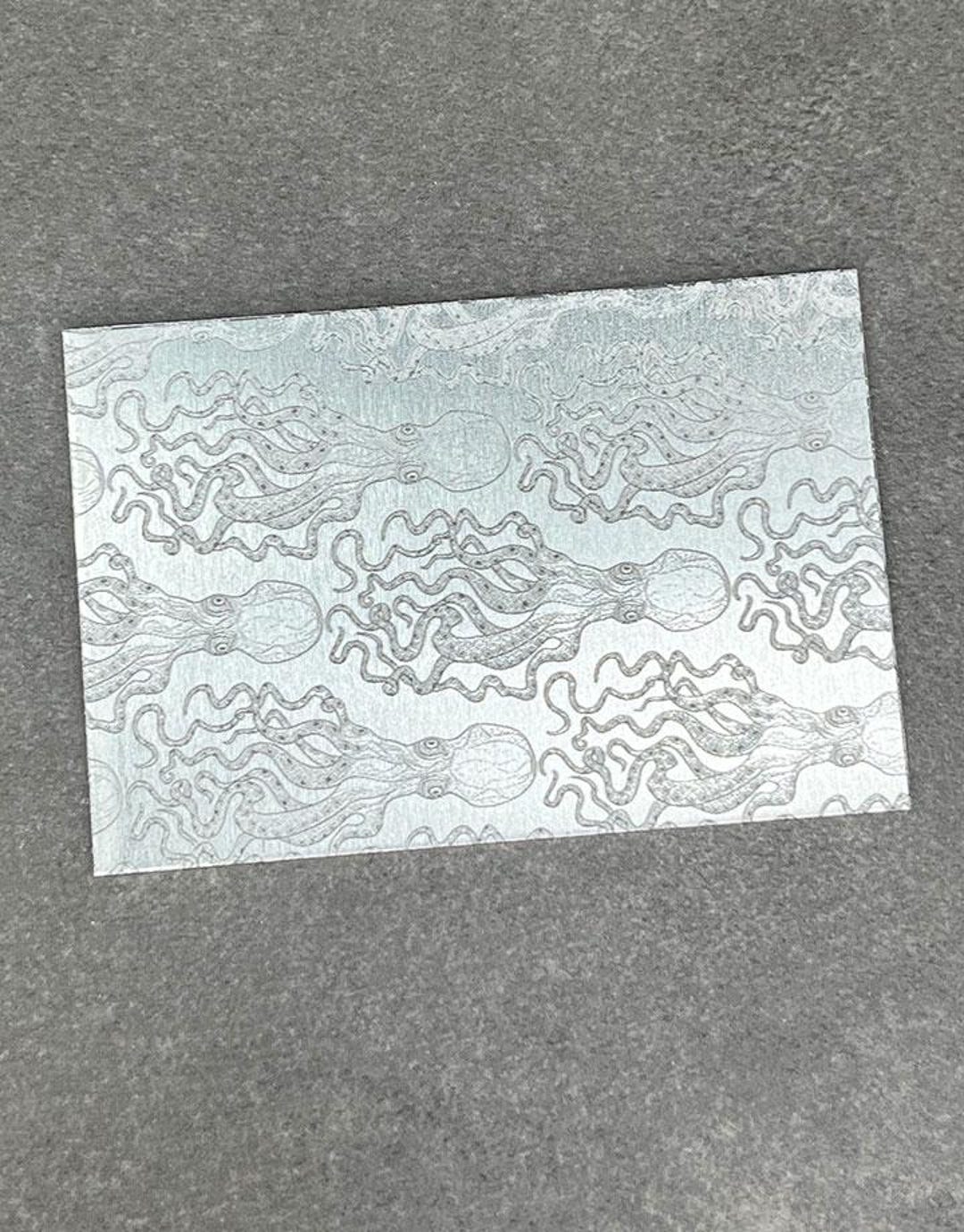 Laser Engraved Pattern Aluminum Sheet octopus 3x2 ALP0115 - Etsy