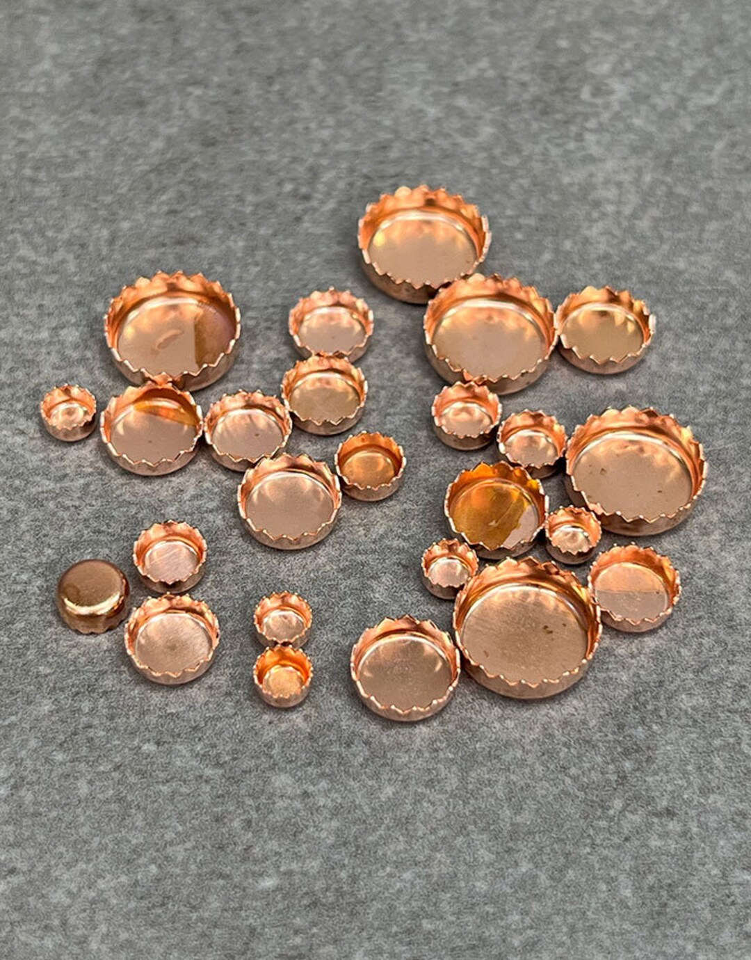 Copper Serrated Bezel Cup (517CU-XX) **choose Size** - Etsy